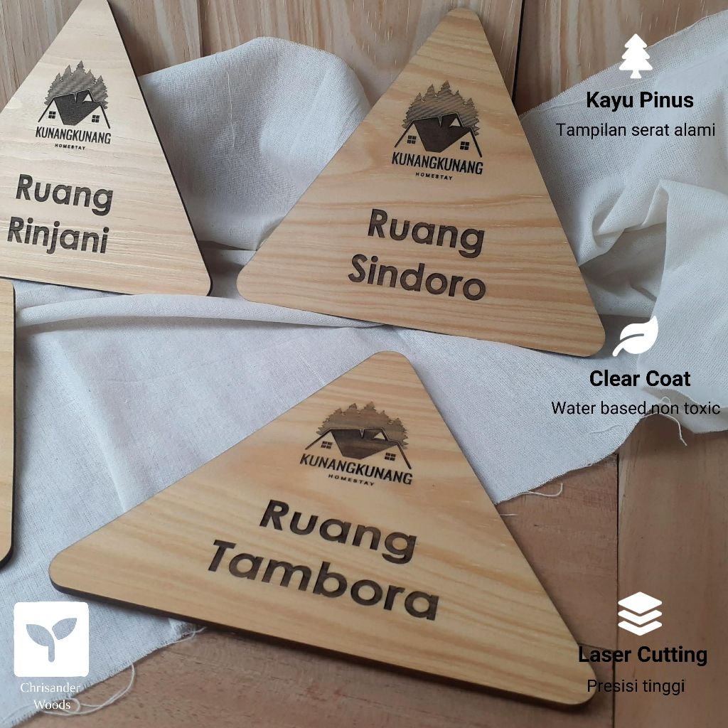 Jual Papan Nama Ruangan Kayu Custom Logo | Papan Nama Kamar Aesthetic ...