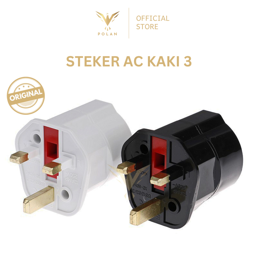 Jual STEKER AC KAKI 3 STOP KONTAK COLOKAN LISTRIK MODEL UK TIPE G ...