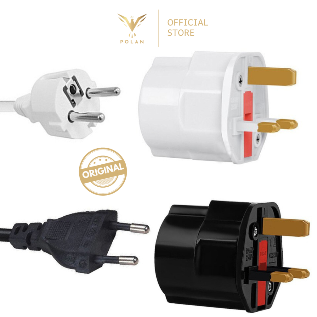 Jual Colokan Listrik Sambungan Kaki 3 kotak Ke 2 Bulat Model UK Tipe G ...