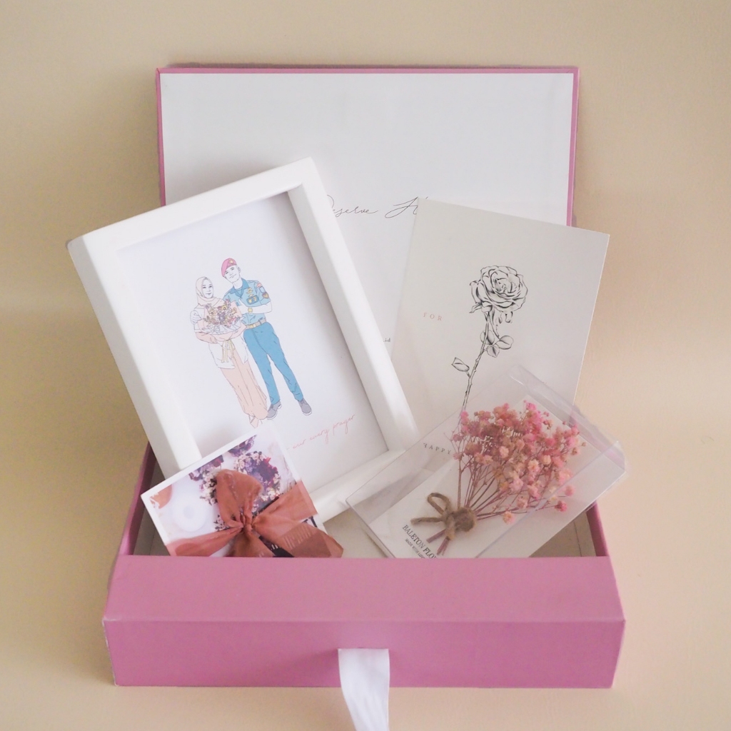 Jual Gift Inside - Primrose Box 4 in 1 Gift Custom Illustration 13x18 ...