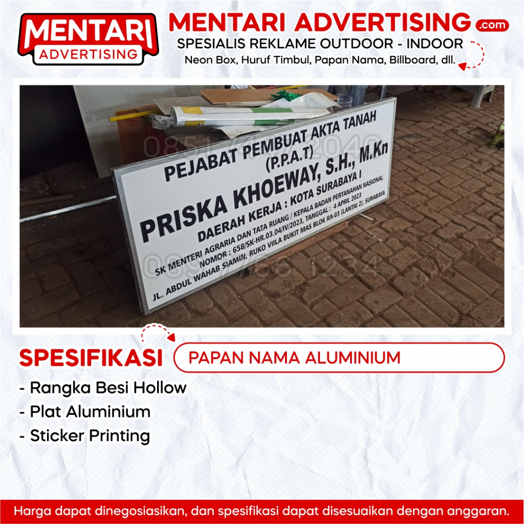 Jual Plang Papan Nama Reklame Kantor Toko Usaha Billboard | Shopee ...