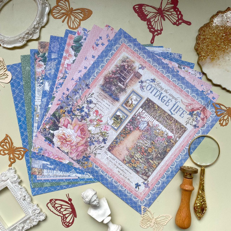 Jual 10Lembar Scrapbook paper Kertas Vintage Scrapbook Dekor Journal ...