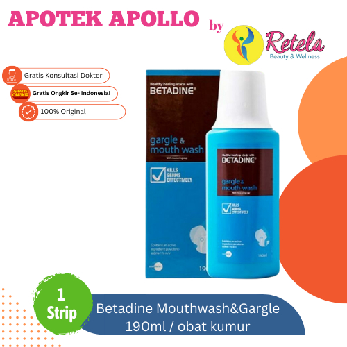 Jual Betadine Mouthwash&Gargle 190ml / obat kumur | Shopee Indonesia