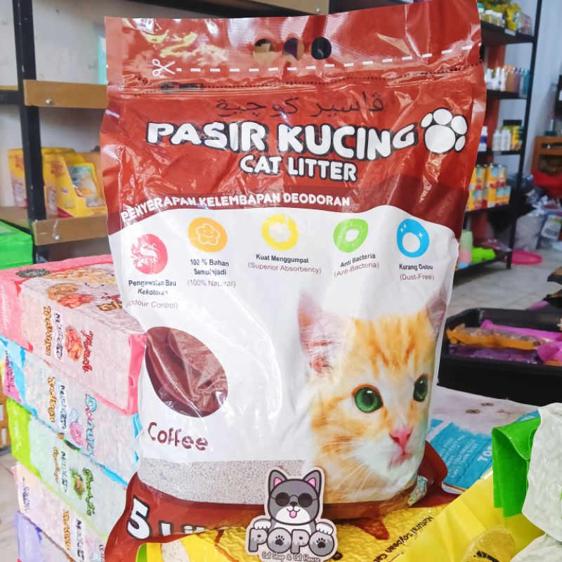 Jual pasir kucing kawan bentonite cat litter gumpal wangi 5L | Shopee ...