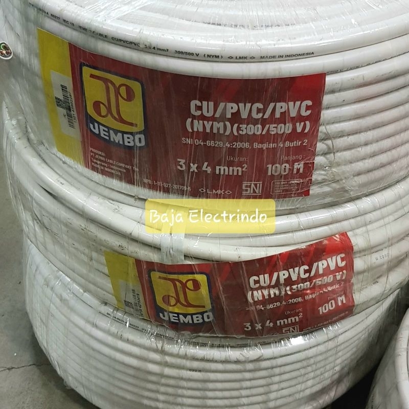 Jual Kabel Listrik NYM 3x4 mm JEMBO @50m NYM 3 x 4mm 3x4mm | Shopee ...