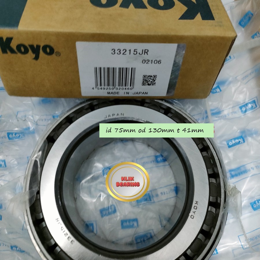 Jual Laher 33215 Bearing 33215JR (ID 75mm, OD 130mm, T 41mm) | Shopee ...