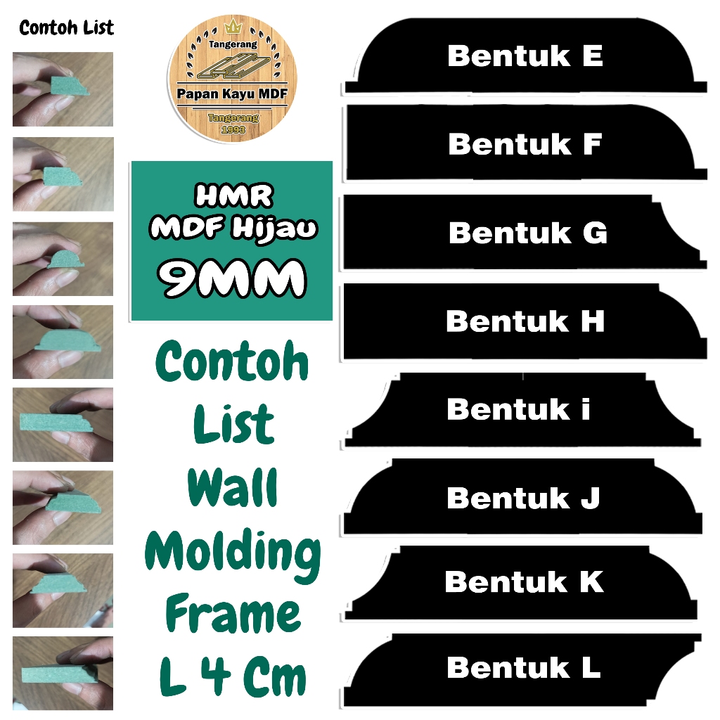 Jual Wall Molding HMR Tebal 9MM Lebar 4-5Cm List Profile Kayu Dekor ...