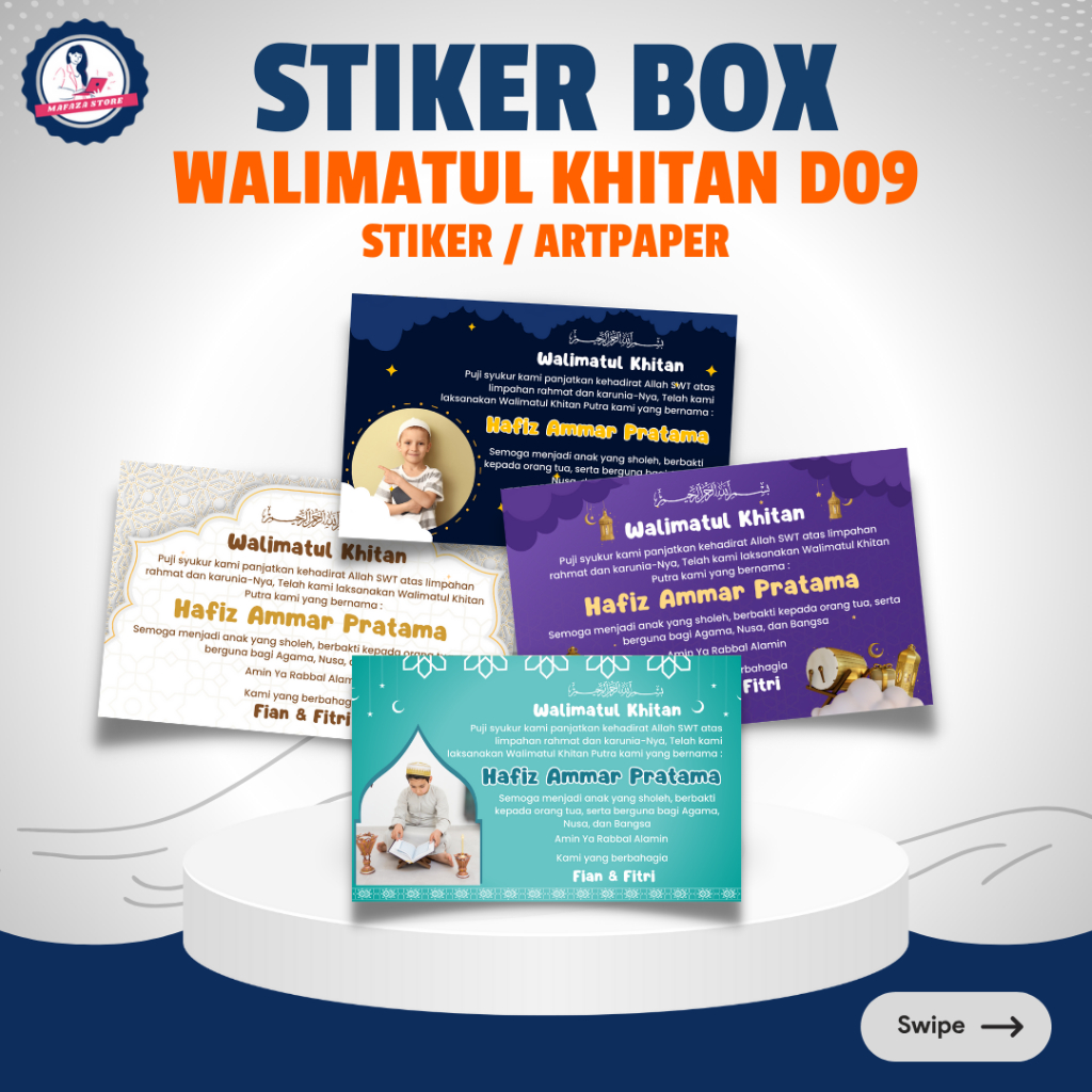 Jual Stiker Nasi box tasyakuran Khitan / Label box kartu ucapan ...