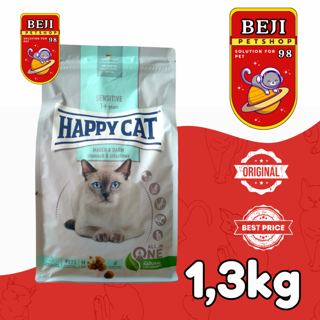 Jual Happy Cat Sensitive Stomach & Intestines 1,.3kg | Shopee Indonesia