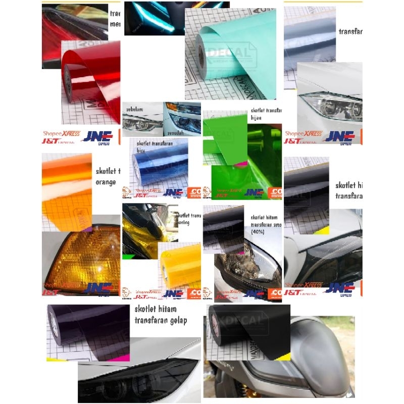 Jual sticker skotlet hitam transparan per 1 meter / 50cm scotlet ...