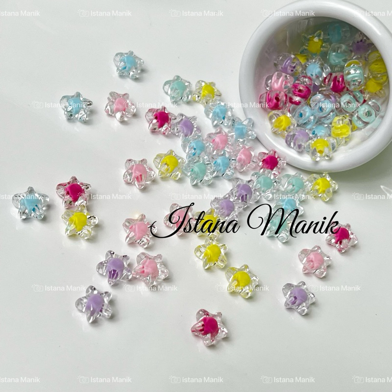 Jual Manik mote acrylic Doff / Clear Love bintang kupu bunga 15gr ...