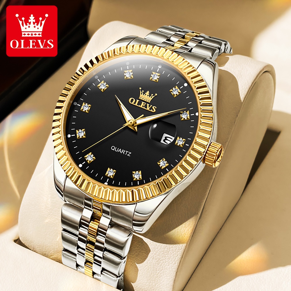 Jual OLEVS Jam Tangan Pria Original Anti Air Tahan Keren kecenderungan ...