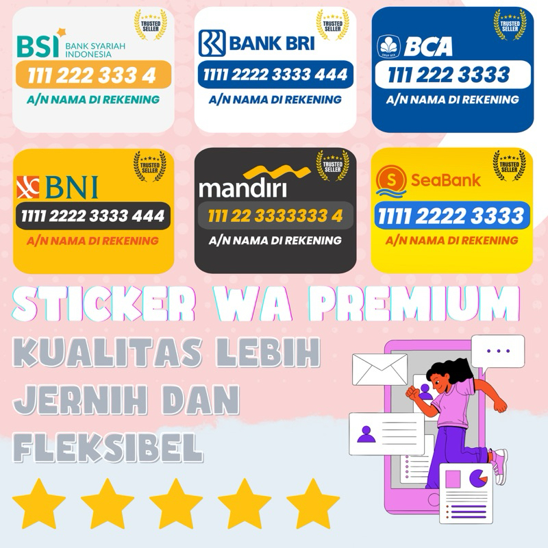 Jual STICKER NOMOR REKENING BANK CUSTOM | Shopee Indonesia