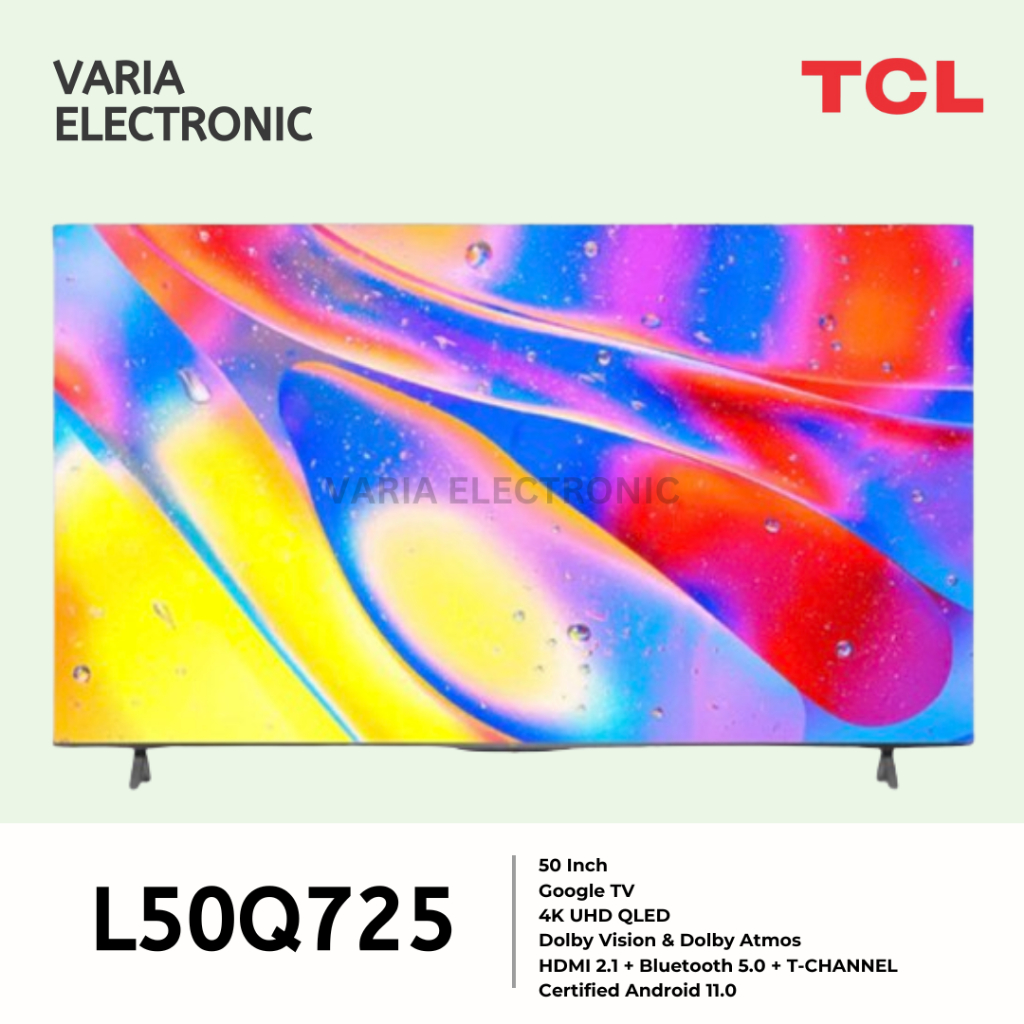 Jual LED TV TCL 50 Inch L50Q725 4K QLED Google TV | Shopee Indonesia