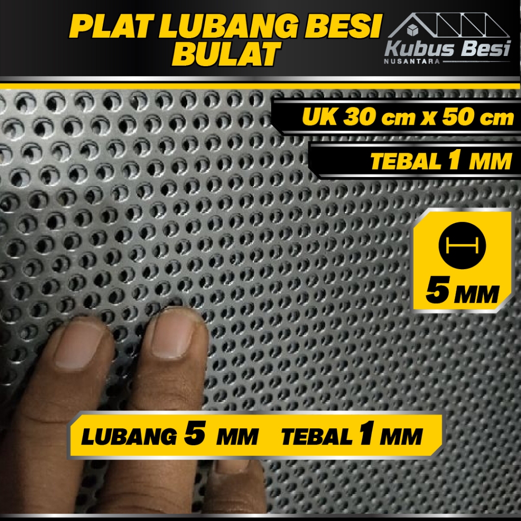 Jual 30x50 cm - Plat Lubang Bulat 5 mm - Tebal 1 mm. Ram Gril/Plat ...