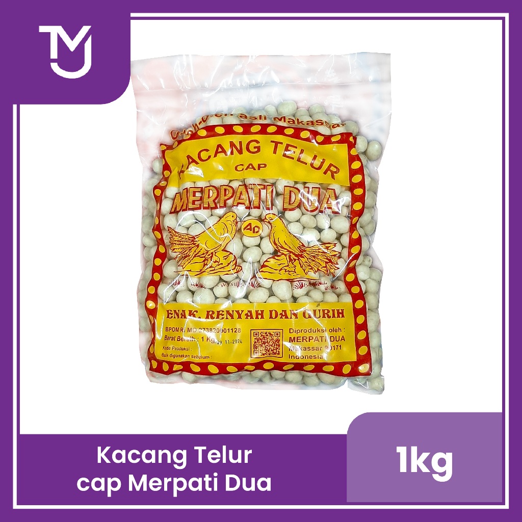 Jual Kacang Telur Cap Merpati Dua Oleh-oleh khas Makassar 1kg 1000gr ...