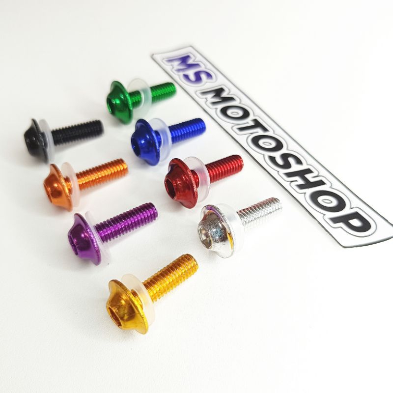 Jual BAUT M6 X 20 M5 X 15 M5 X 25 + WASHER MODEL TITANIUM HARGA 1 BAUT ...