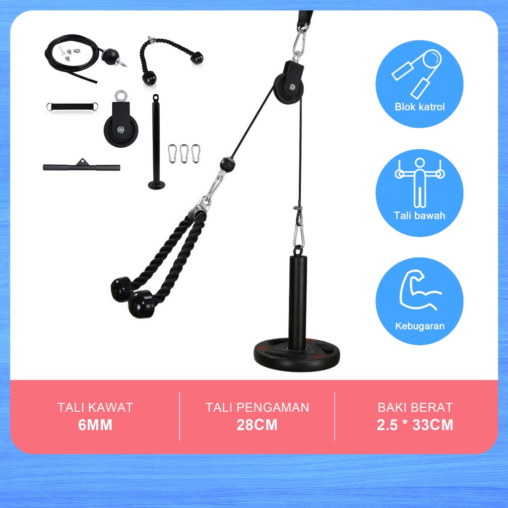 Jual Pull down Katrol Pulldown catrol Alat Fitness kabel Gym DIY cable Machine Fitness Pulley ...
