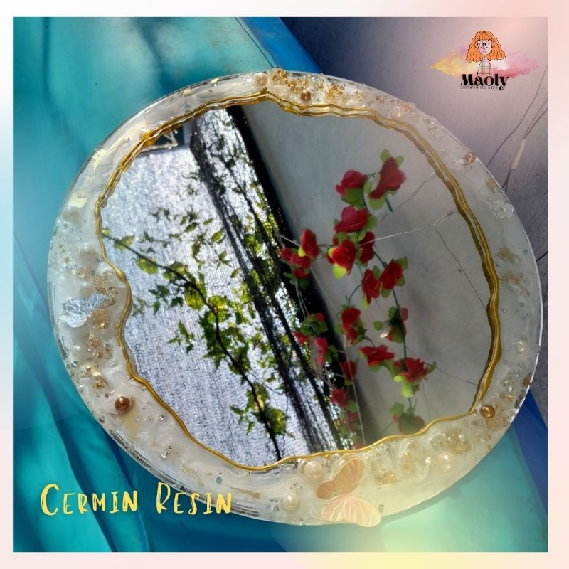Jual Cermin Saku Kaca Hias Resin Aestethic Mirror Aksesoris Home Decor ...
