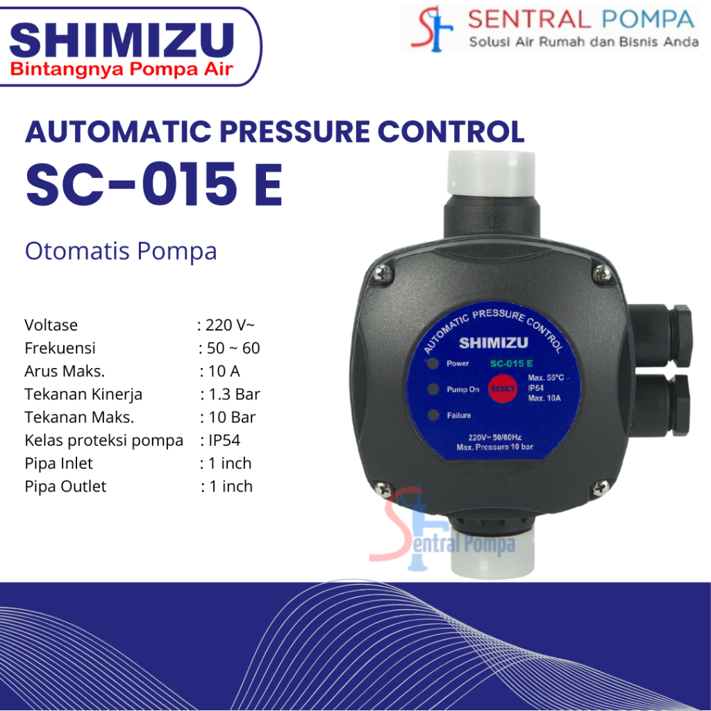Jual Shimizu SC-015E Otomatis Pompa Pressure Control APC Merk Shimizu Terlaris Murah | Sentral ...