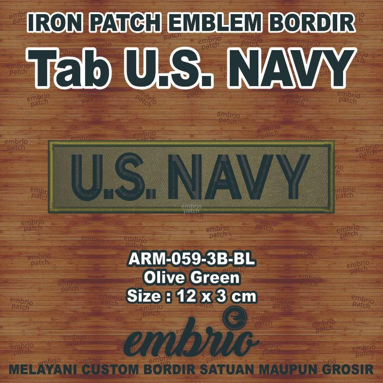 Jual ARM-059-3B-BL Patch US NAVY tab emblem bordir nametag us army ...