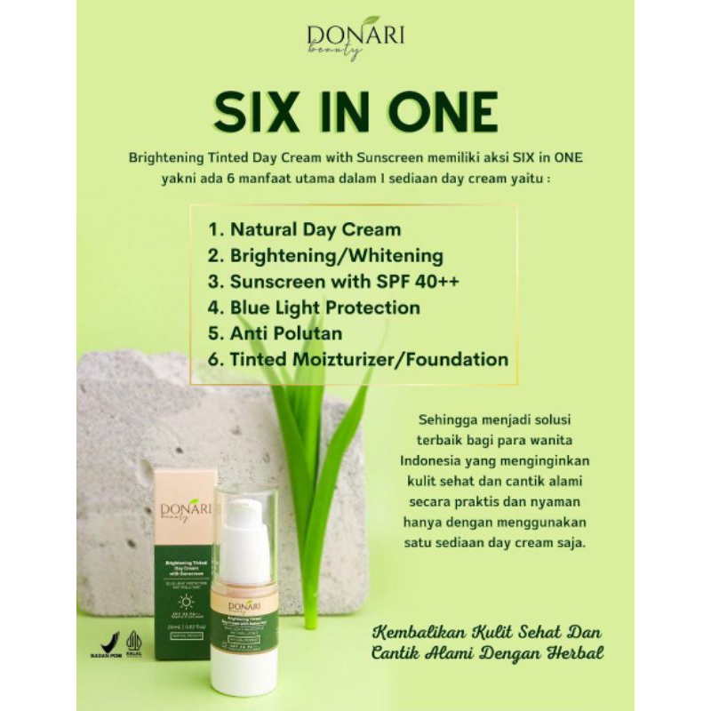 Jual Donari Beauty Promo Buy 1 Get 3 Brightening Tinted Day cream with sunscreen (20 ml ...