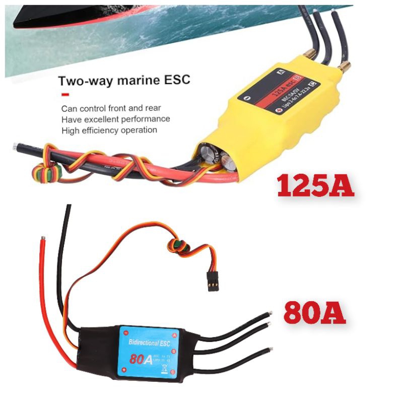 Jual RC Boat ESC 80A - 125A 2 Way Water Cooling Brushless for RC Boat ...