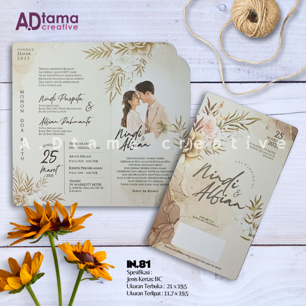 Jual Undangan IN81 | Undangan Pernikahn | Elegan | Simpel | Murah ...