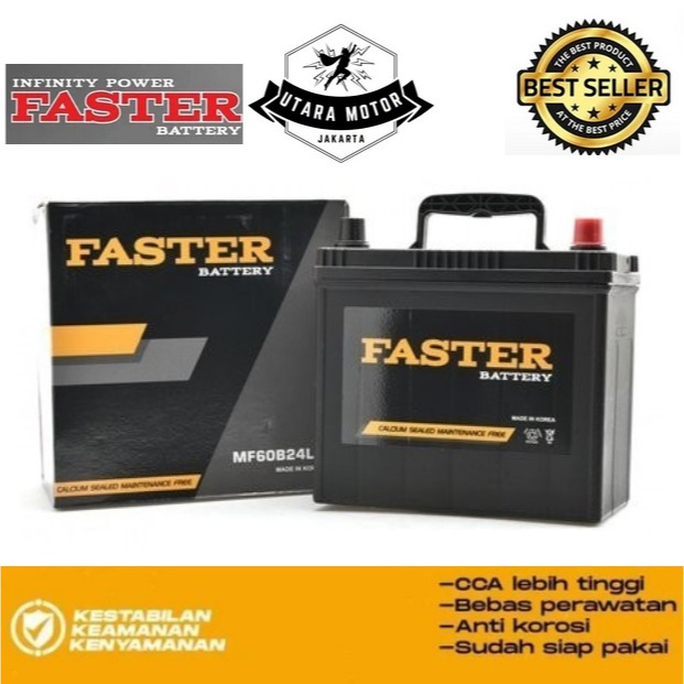 Jual FASTER Aki Kering Mobil MF 60B24L NS60L 12V 48AH NISSAN SUZUKI TOYOTA | Shopee Indonesia