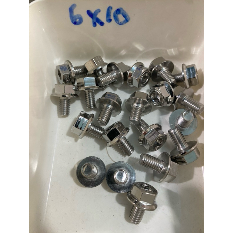 Jual Baut probolt M 6x10 Drat 10 model 2KUNCI Hexagon Stainless ...