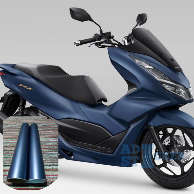 Jual Stiker skotlet mettalik krom doff biru navy sticker scotlite motor ...