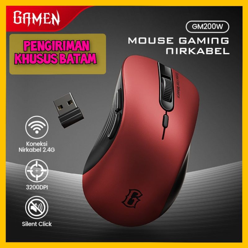 Jual GAMEN Gaming Mouse GM200W Red/Wireless gaming mouse (KHUSUS BATAM ...