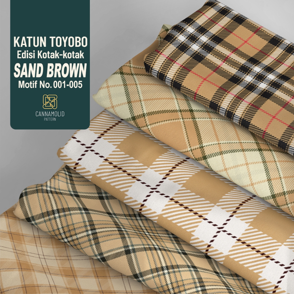Jual Kain Toyobo Motif KOTAK-KOTAK Cokelat Muda | Lebar 145cm | PLAID ...