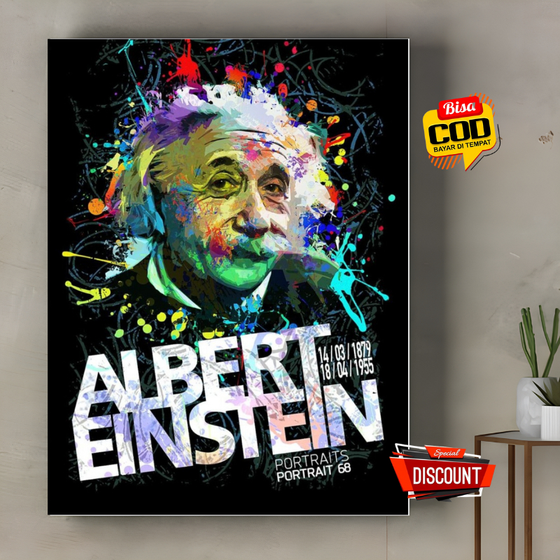 Jual Poster Albert Einstein Hiasan Dinding Keren Dari Bahan MDF untuk Pajangan Ruang Tamu ...