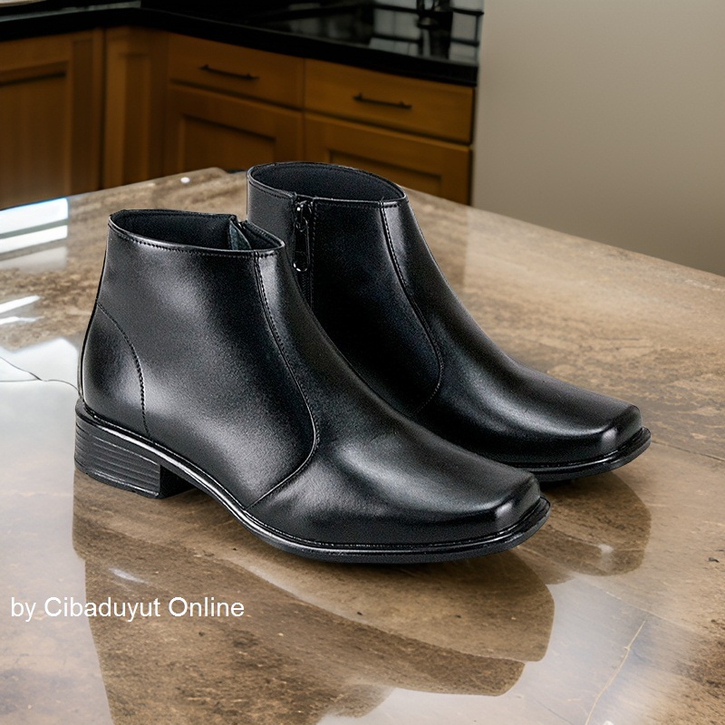Jual Sepatu Boots Formal Wanita PDH Kulit Hitam Pantofel Kerja Kantor ...