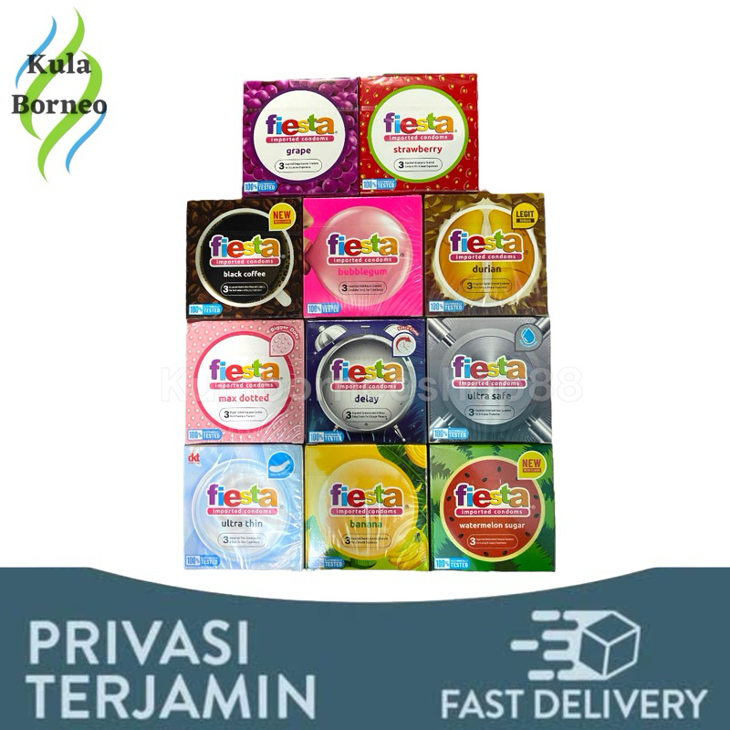 Jual Kondom Fiesta Durian, Banana, Strawberry, Delay, Ultra Thin, Ultra ...