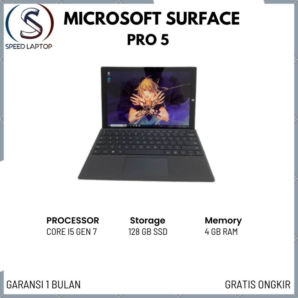 Jual Microsoft Surface Pro 5 4/128GB Intel Core i5 Gen 7 Tablet Murah ...