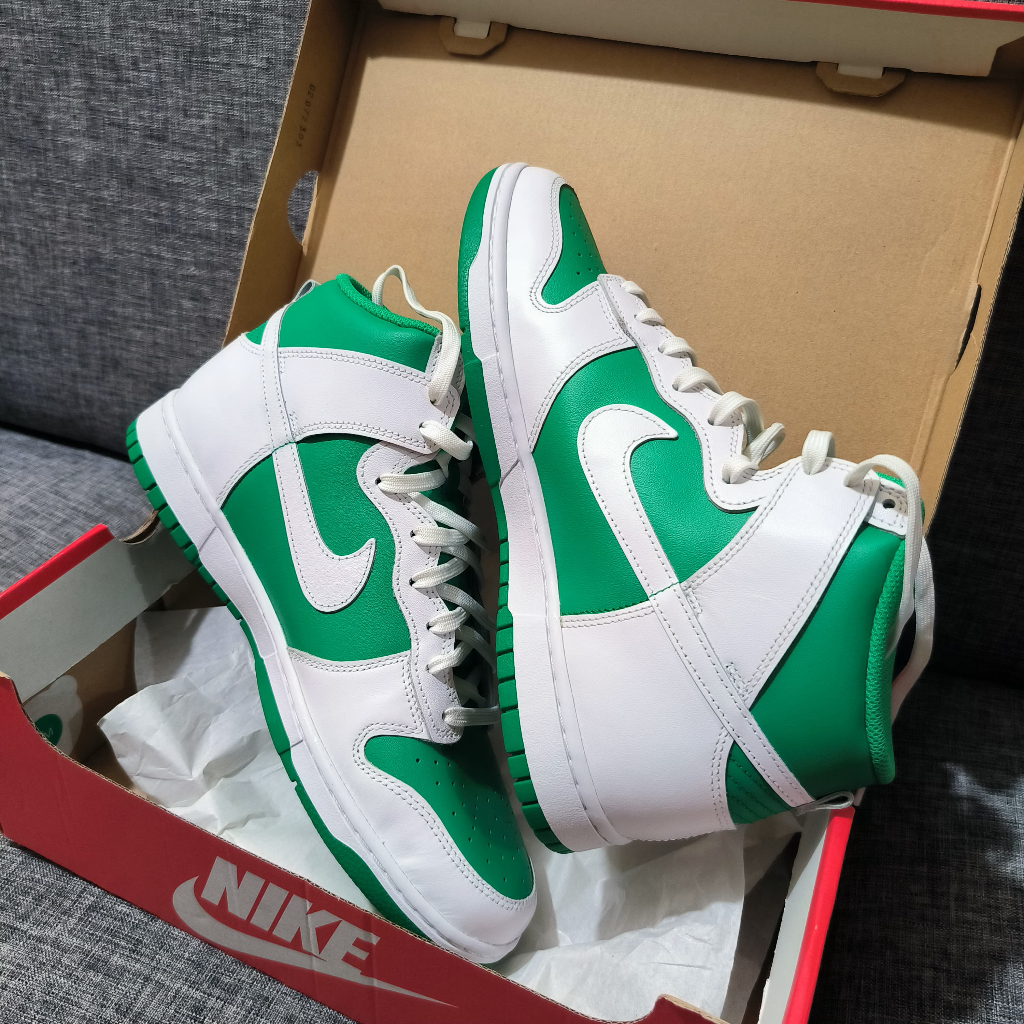 Jual SEPATU NIKE DUNK HI RETRO BTTYS DV0829-300 - WHITE GREEN MEN'S ...