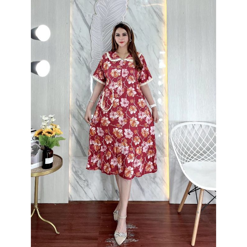 Jual Daster Renda Model Terbaru 2024 Daster midi dress kekinian ...