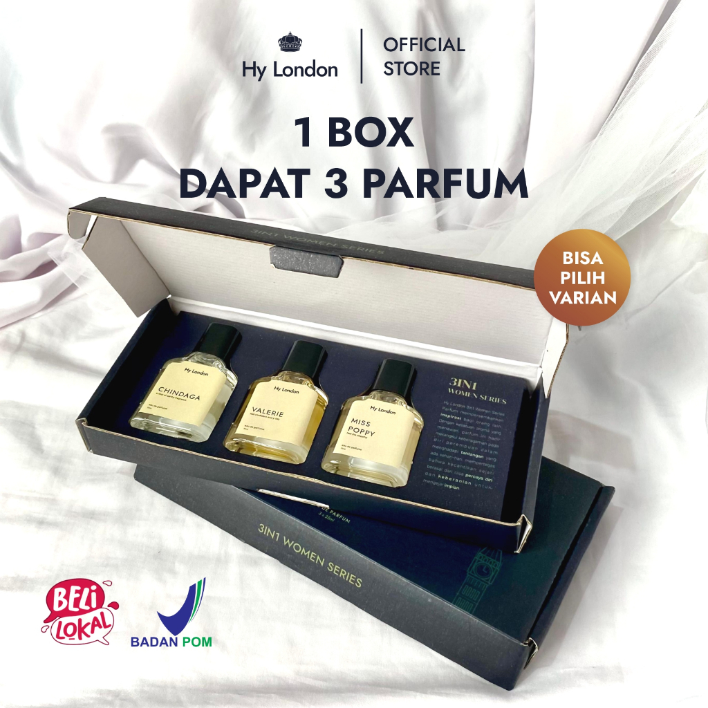 Jual HY LONDON Parfum 1 BOX ISI 3 BOTOL EDP 3in1 35ml Perfume Wanita ...