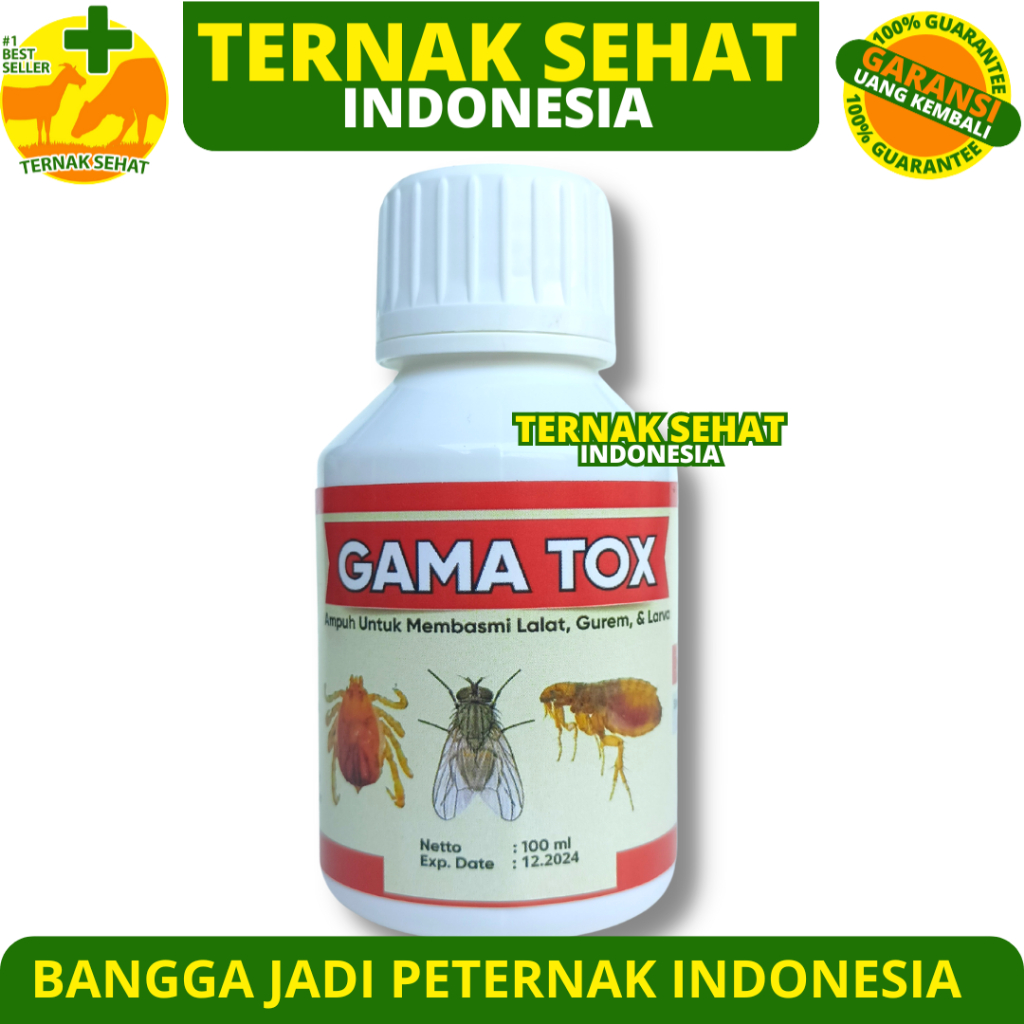 Jual GAMA TOX 100ml - Obat Pembasmi Lalat Gurem Kutu dan Caplak ampuh ...