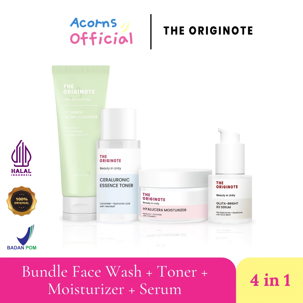 Jual SPECIAL BUNDLE 4in1 The Originote Paket Skincare Facial Wash Toner ...
