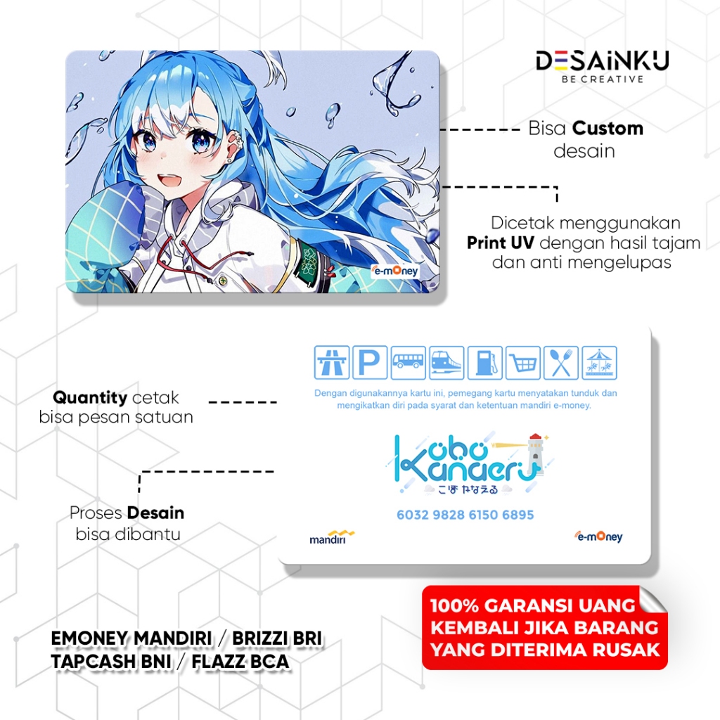 Jual Emoney KOBO KANAERU Edition / Emoney Custom / Emoney Anime game ...