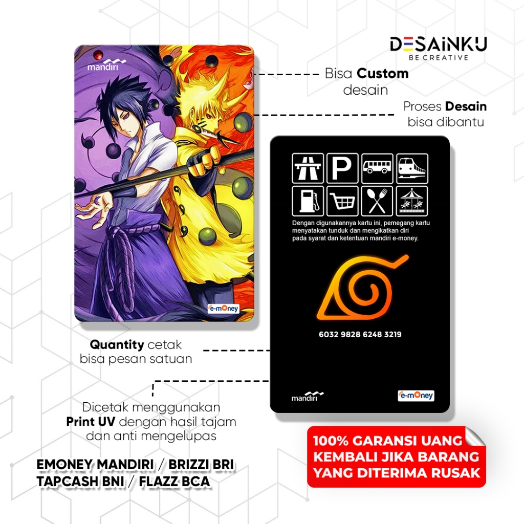 Jual E-money NARUTO Edition / Emoney Anime game / Kartu E-Toll Murah ...