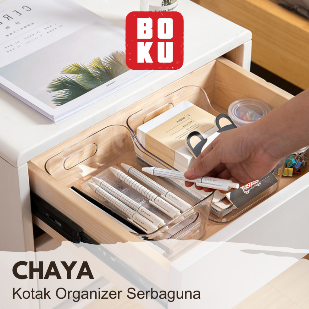 Jual |BOKU| CHAYA Kotak Simpan Serbaguna Bening Wadah Organiser Dokumen ...