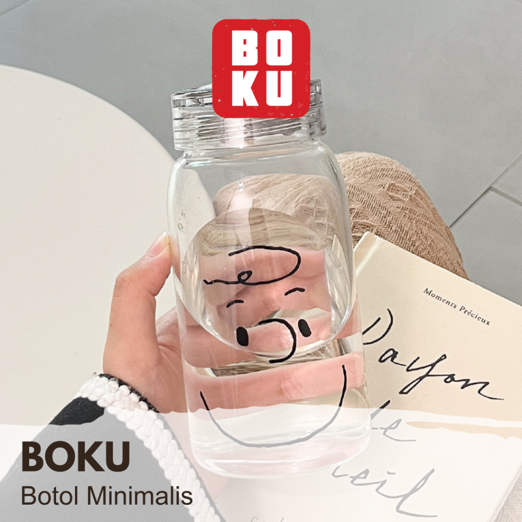 Jual |BOKU| BOKU Glass Bottle Kopi Teh Estetika Tumbler Kaca Pudding ...