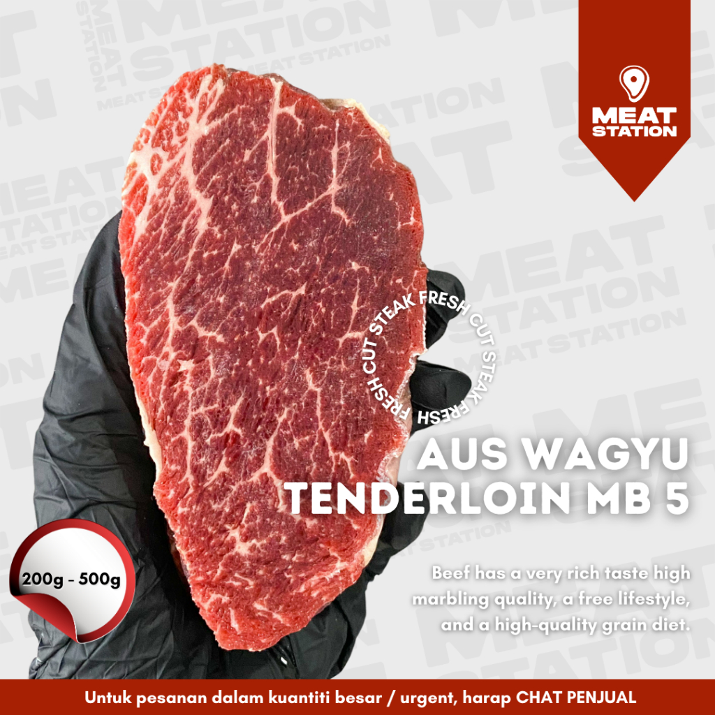 Jual AUS Wagyu Tenderloin MB 5 / Beef Steak / Beef Import | Shopee ...