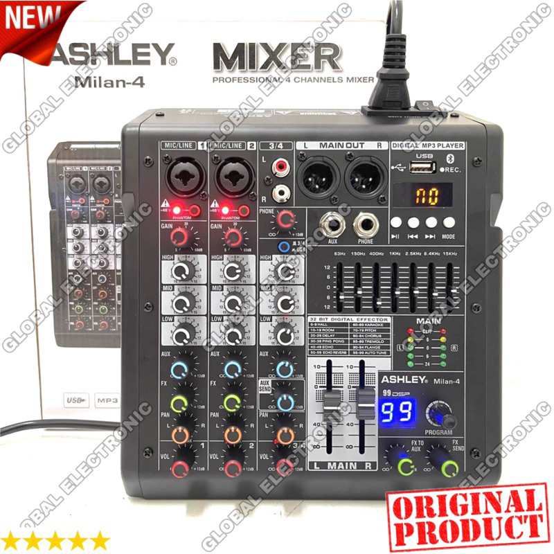 Jual Mixer Audio Ashley Milan 4 & Milan 6 Original 4 Channel & 6 ...