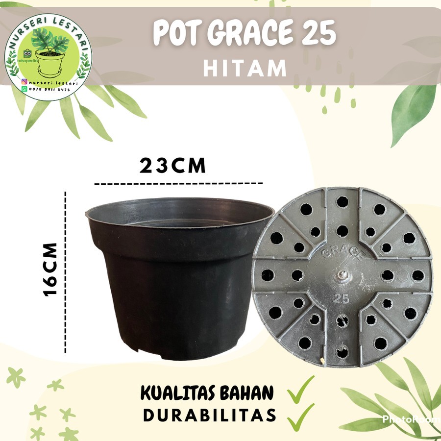 Jual Pot plastik 25 hitam cap grace | Shopee Indonesia