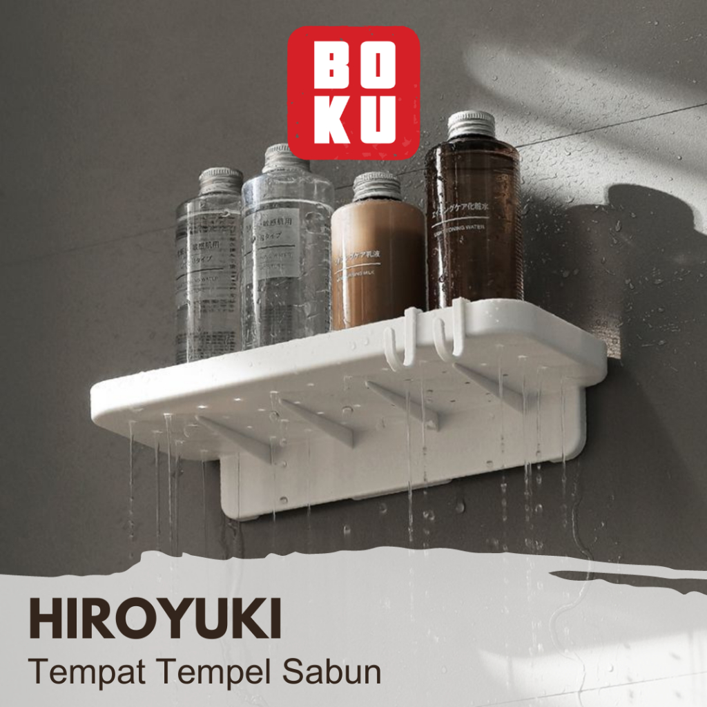 Jual |BOKU| HIROYUKI Wadah Dinding Tempel Mudah Tray Dinding Toilet ...